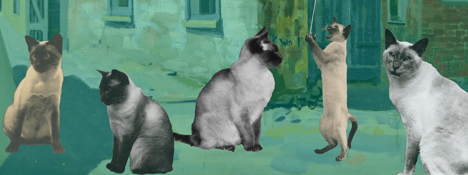 Eros, Sing and Barns-Graham's other cats - Wilhelmina Barns-Graham